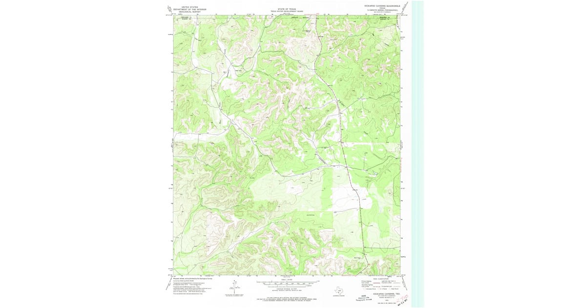 1974 Map of Kickapoo Caverns, Kinney County, TX — High-Res | Pastmaps