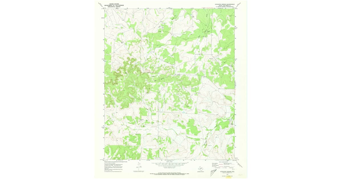 1970 Map of Kickapoo Spring, Tom Green County, TX — High-Res | Pastmaps