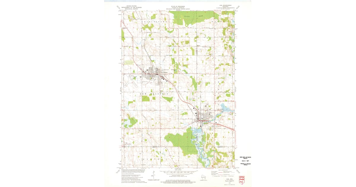 1974 Map of Kiel, WI — High-Res | Pastmaps
