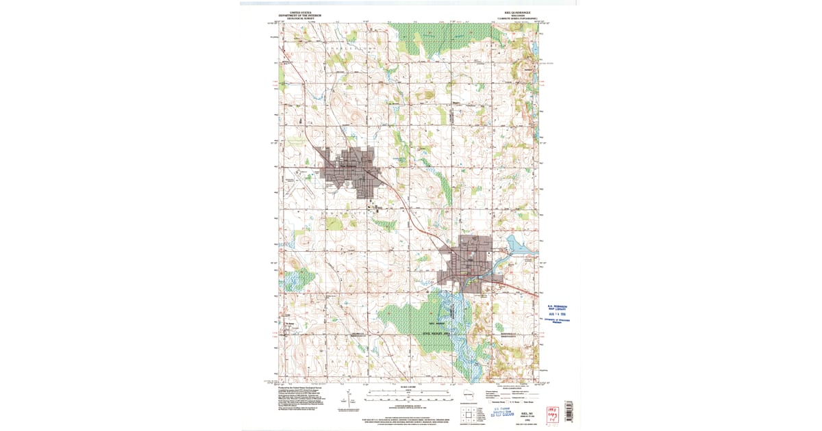 1992 Map of Kiel, WI — High-Res | Pastmaps