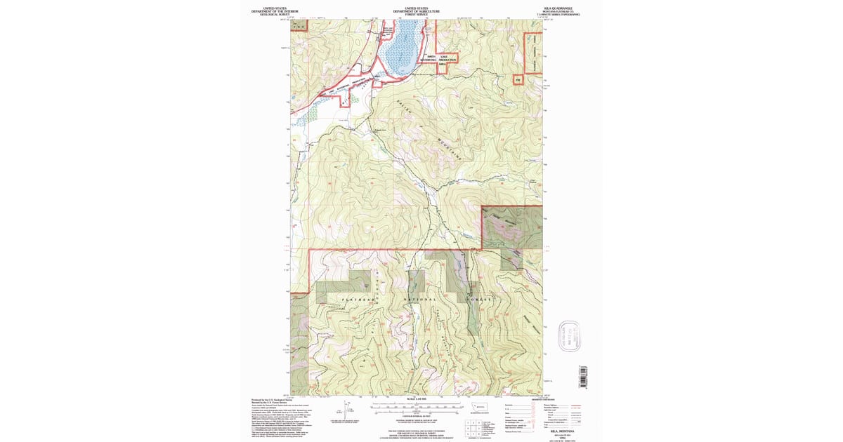 1990s Maps of Kila, MT | Pastmaps