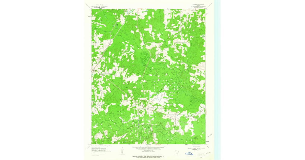 1962 Map of Kildare, Cass County, TX — High-Res | Pastmaps