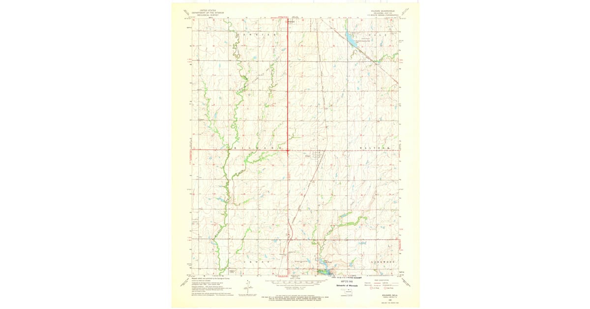 1968 Map of Kildare, OK — High-Res | Pastmaps