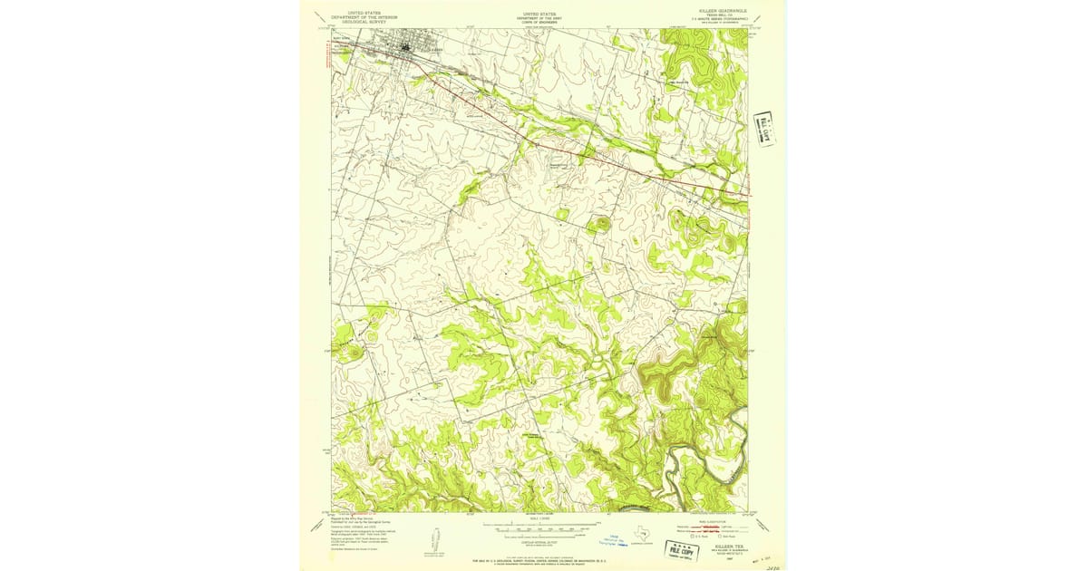 1947 Map of Killeen, TX — High-Res | Pastmaps