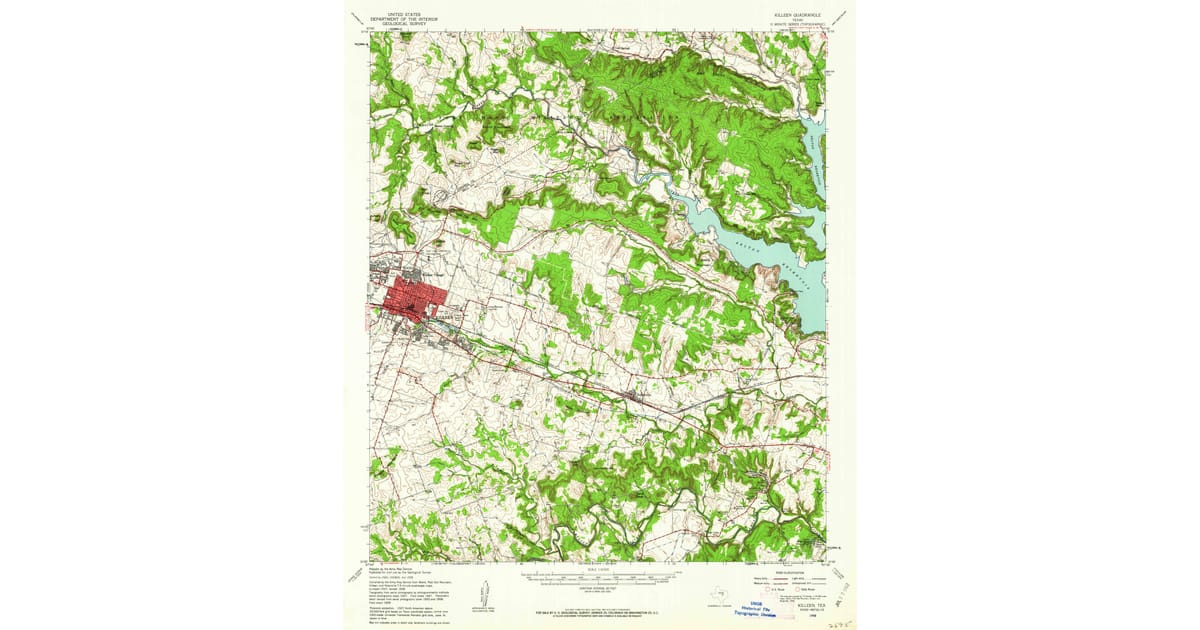 1958 Map of Killeen, TX — High-Res | Pastmaps