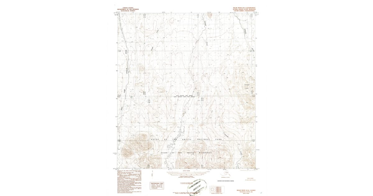 1986 Map of Killik River B-4, North Slope Borough, AK — High-Res | Pastmaps