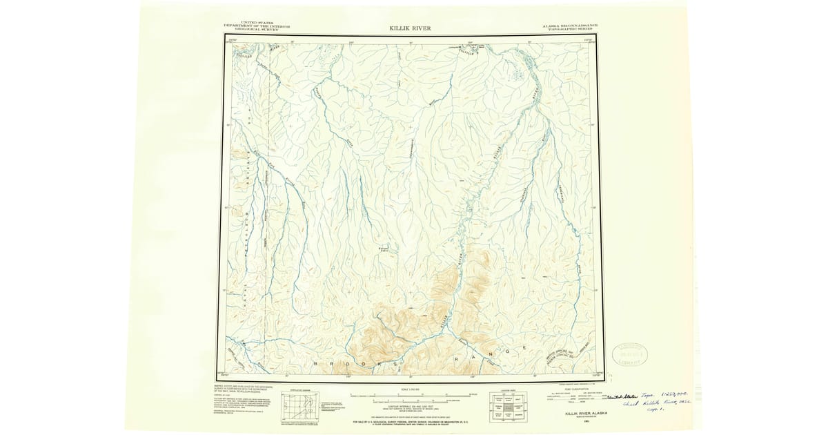 1951 Map of Killik River, North Slope Borough, AK — High-Res | Pastmaps
