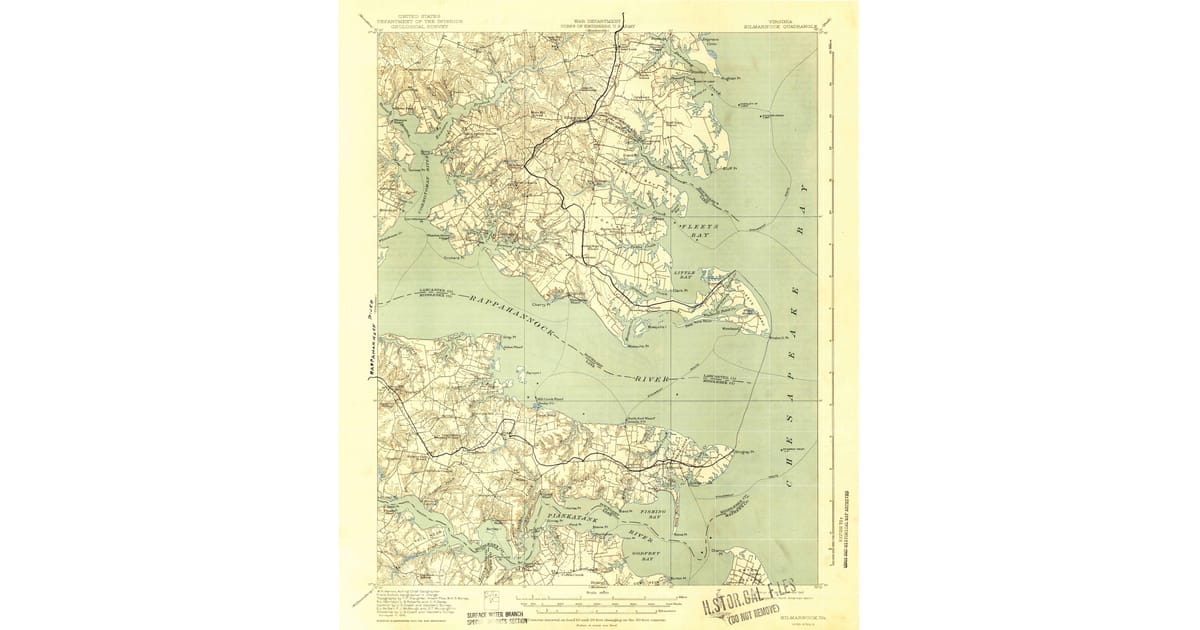1917 Map of Kilmarnock, VA — High-Res, 1942 Print | Pastmaps
