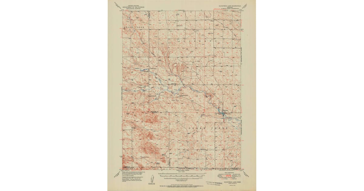 1951 Map of Kilpatrick Lake, Box Butte County, NE — High-Res | Pastmaps