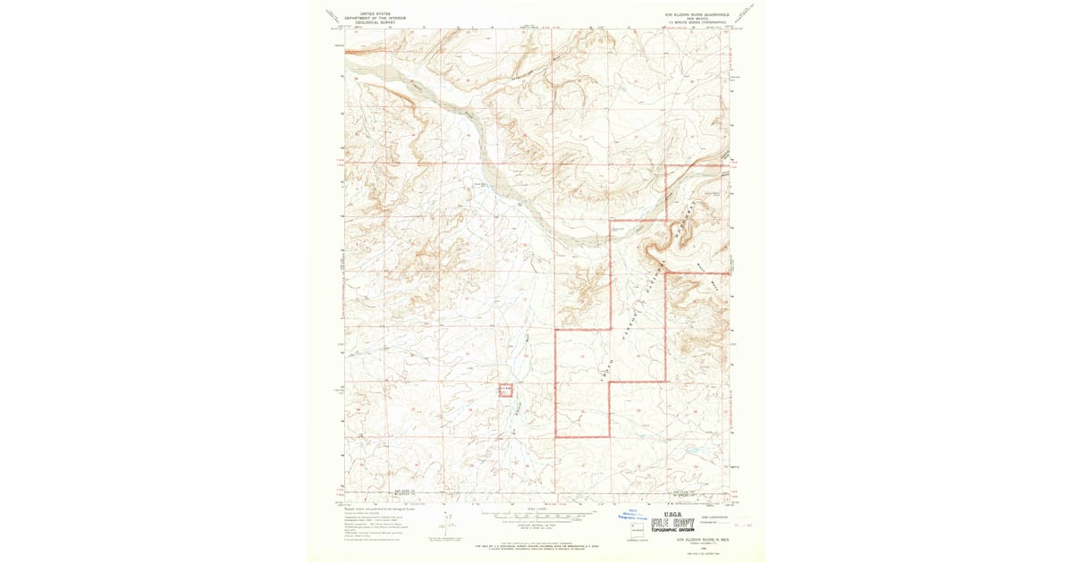 1966 Map of Kin Klizhin Ruins, San Juan County, NM — High-Res | Pastmaps