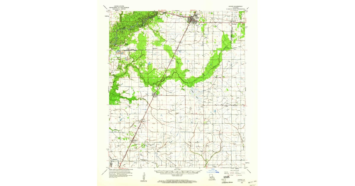 1959 Map of Kinder, LA — High-Res | Pastmaps