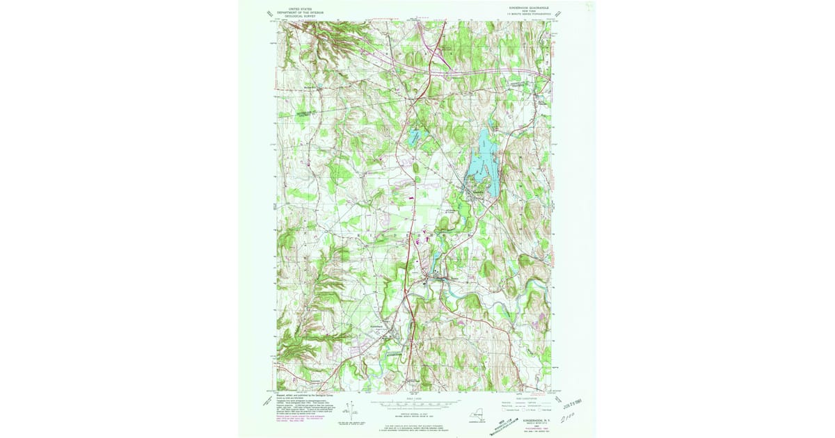 1980 Map of Kinderhook, Columbia County, NY — High-Res | Pastmaps