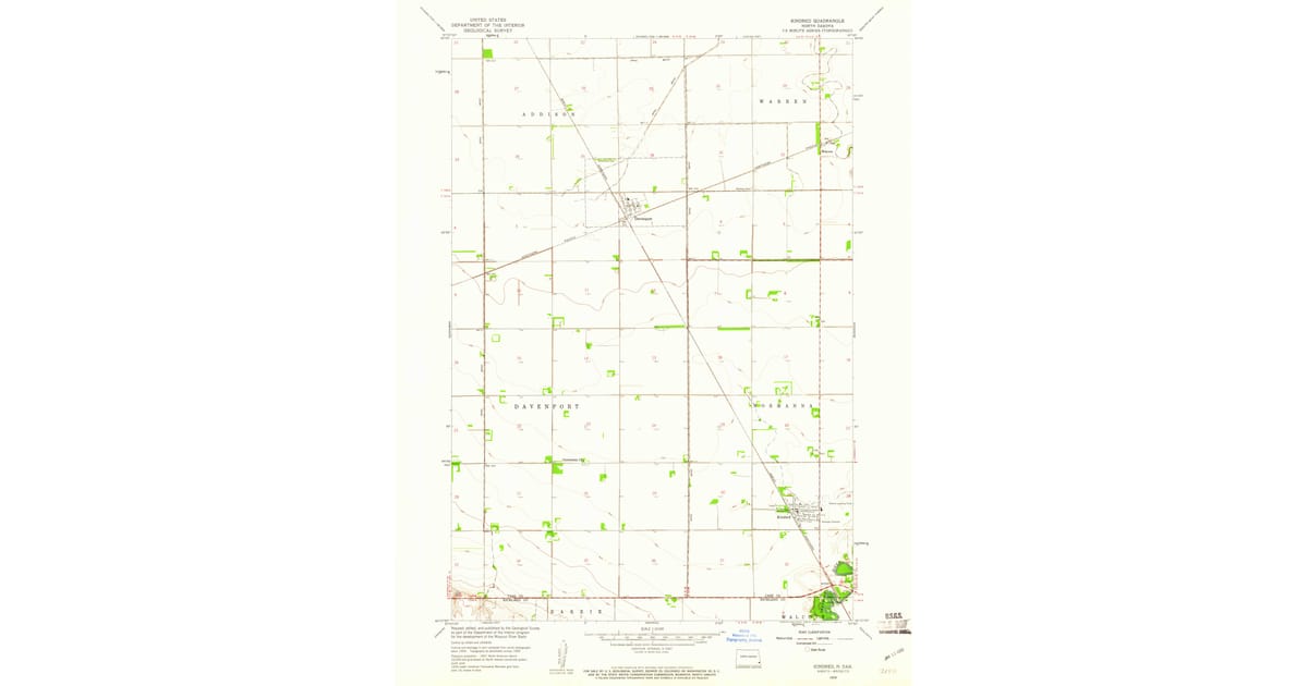 1959 Map of Kindred, ND — High-Res | Pastmaps