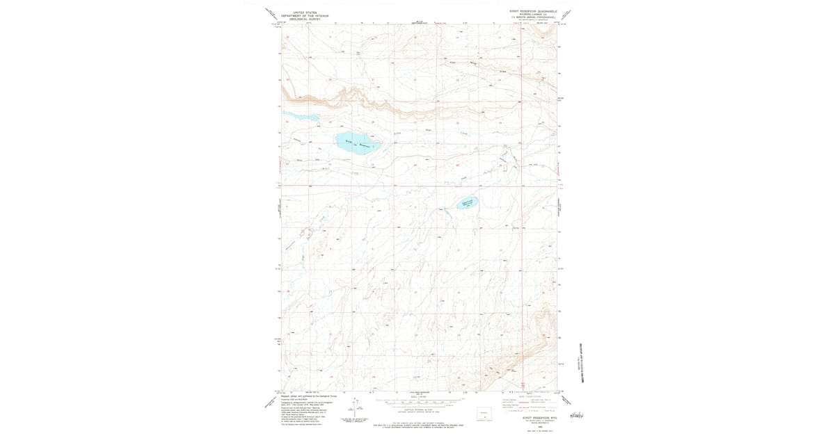 1983 Map of Kindt Reservoir, Carbon County, WY — High-Res | Pastmaps