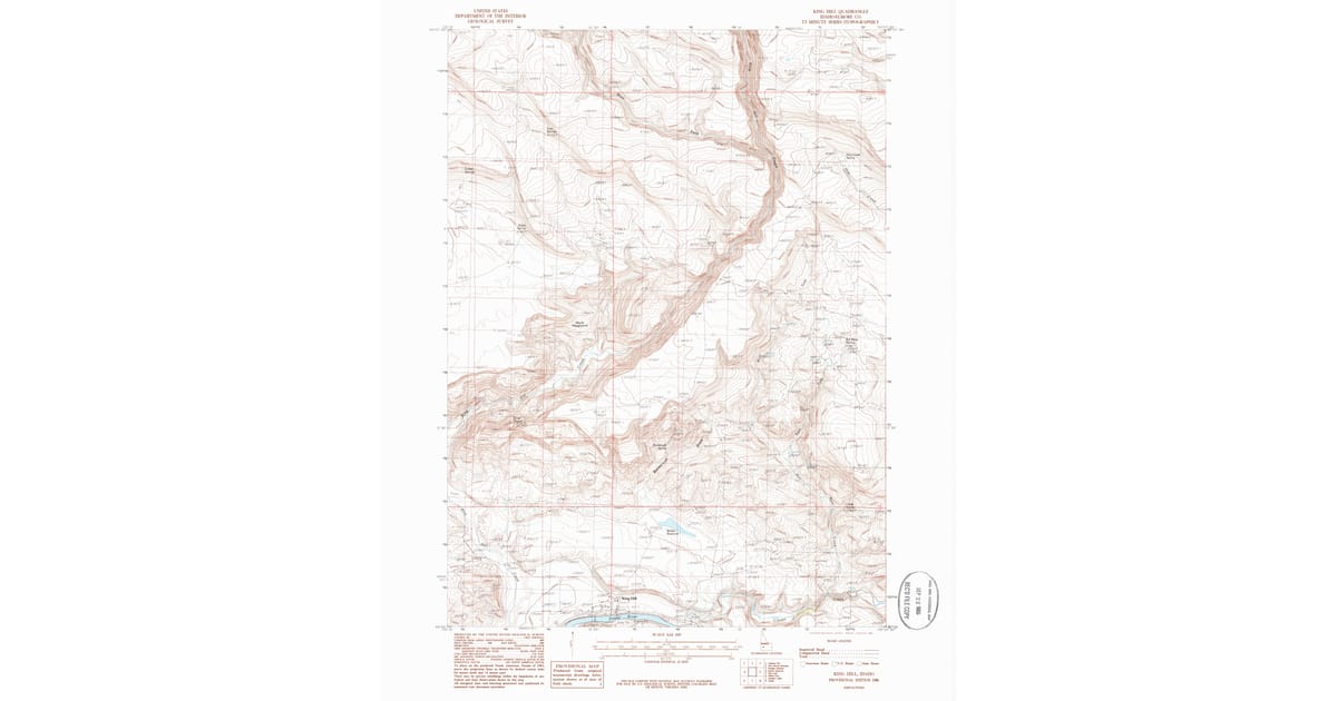 1986 Map of King Hill, Elmore County, ID — High-Res | Pastmaps