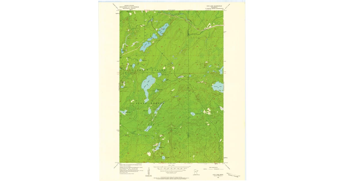 1956 Map of King Lake, St. Louis County, MN — High-Res | Pastmaps