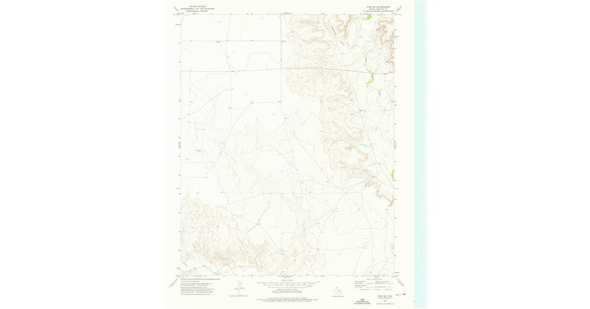 1973 Map of King SE, Hartley County, TX — High-Res | Pastmaps