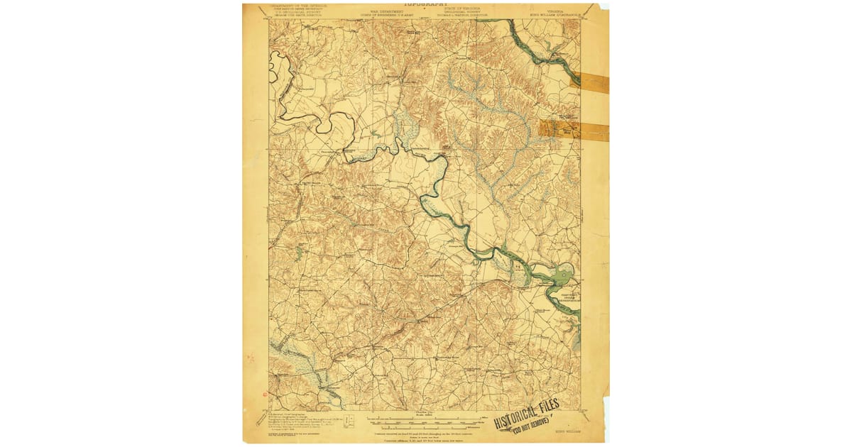 1920 Map Of King William Va High Res 1920 Print 2 Pastmaps