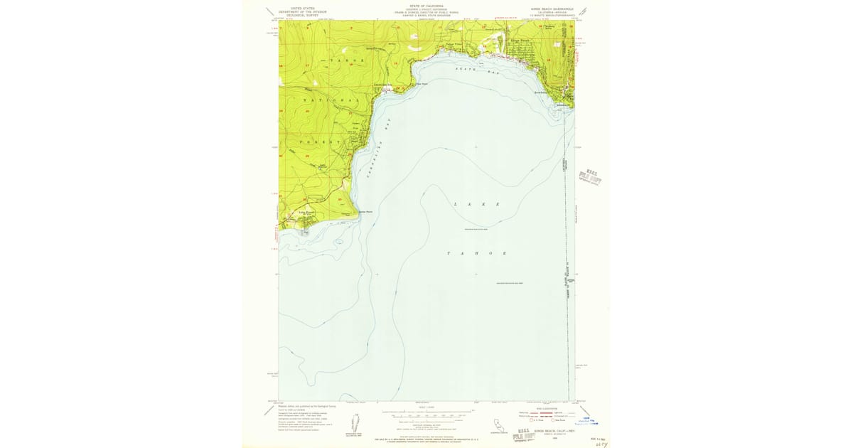 1955 Map of Kings Beach, CA — High-Res | Pastmaps