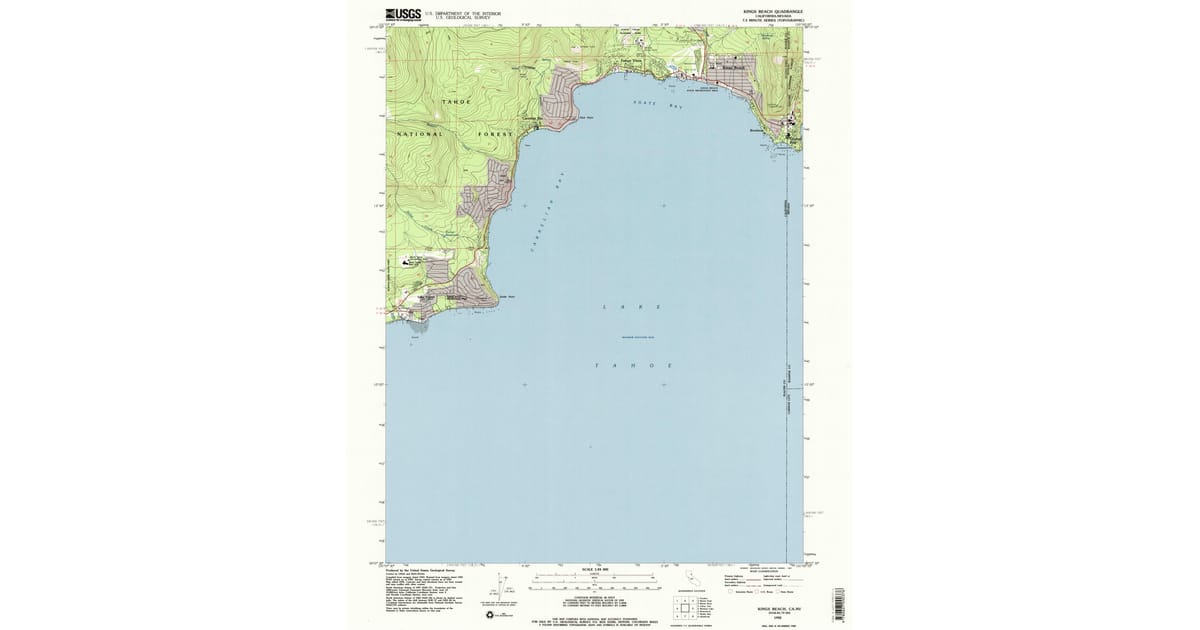 1992 Map of Kings Beach, CA — High-Res | Pastmaps