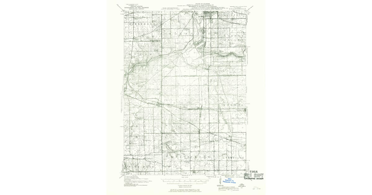 1917 Map of Kings, IL — High-Res | Pastmaps