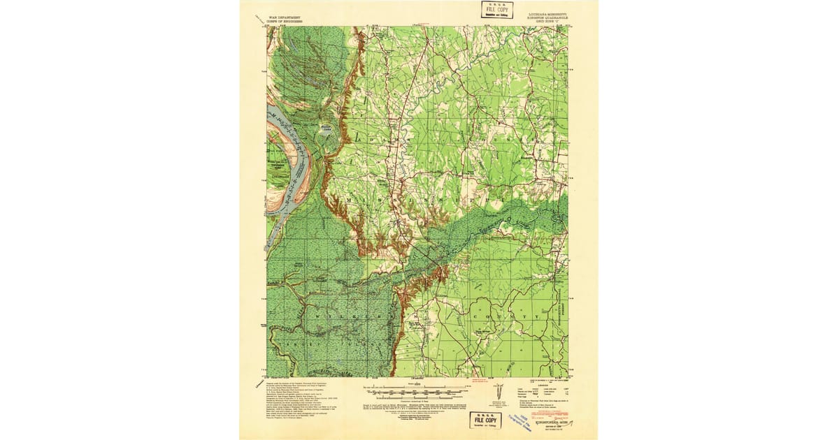 1939 Map of Kingston, Adams County, MS — High-Res | Pastmaps