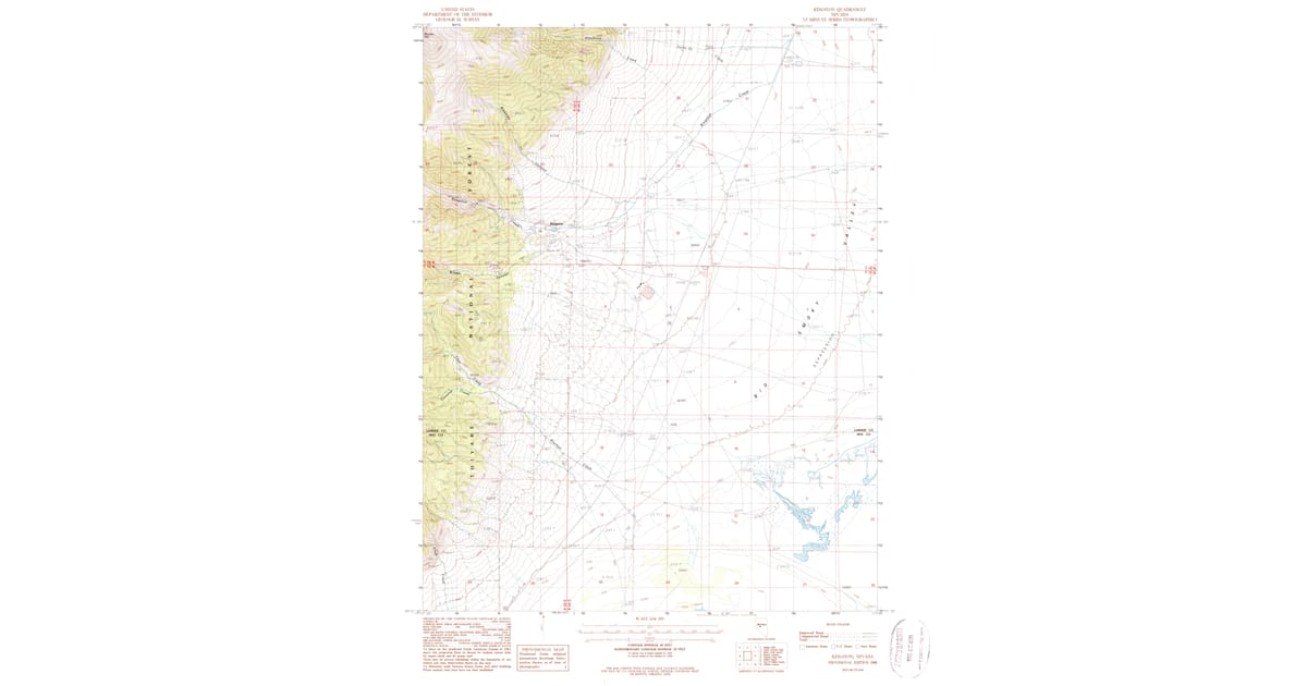 1988 Map of Kingston, NV — High-Res | Pastmaps
