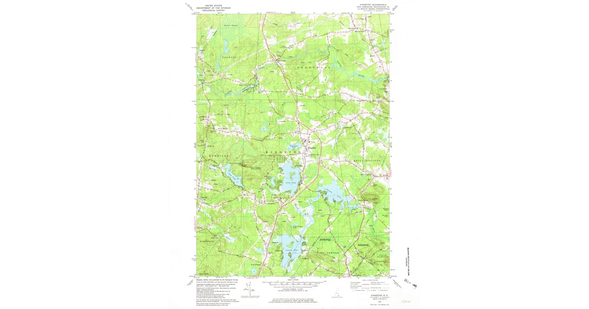 1981 Map of Kingston, Rockingham County, NH — High-Res | Pastmaps