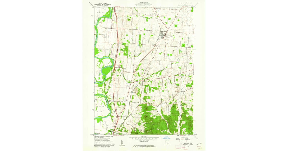 1961 Map of Kingston, OH — High-Res | Pastmaps