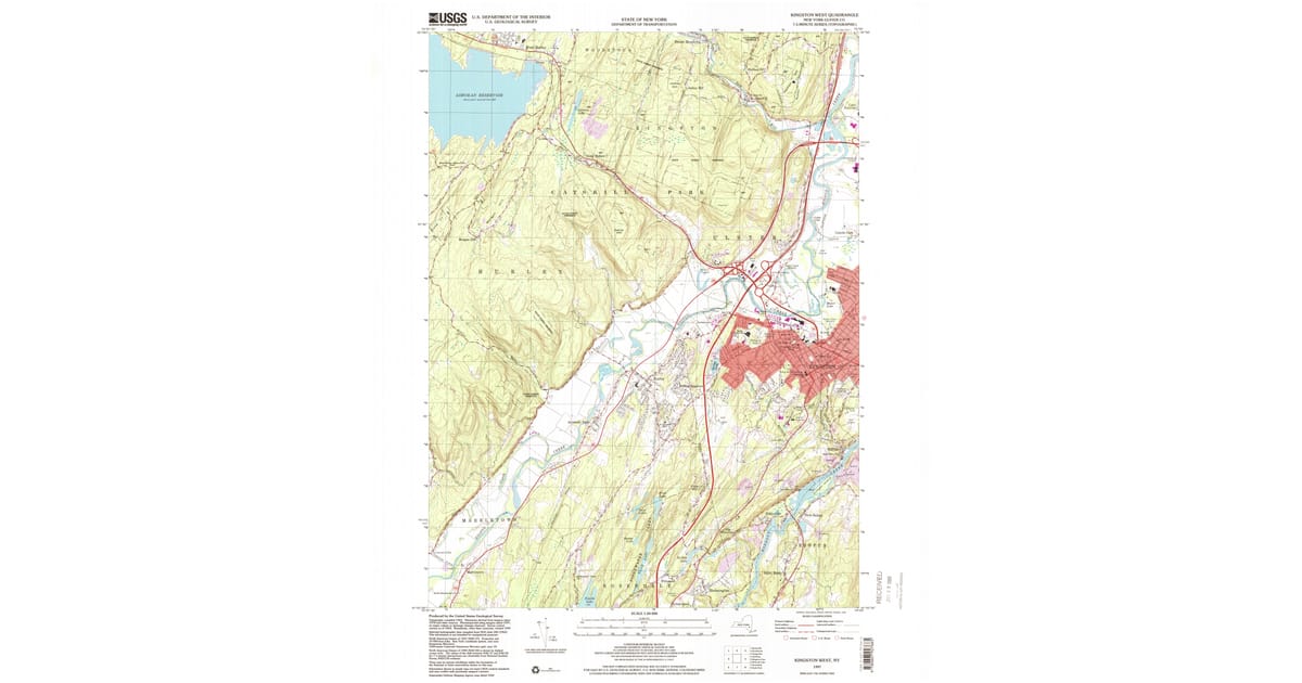 1997 Map of Kingston West, Ulster County, NY — High-Res | Pastmaps
