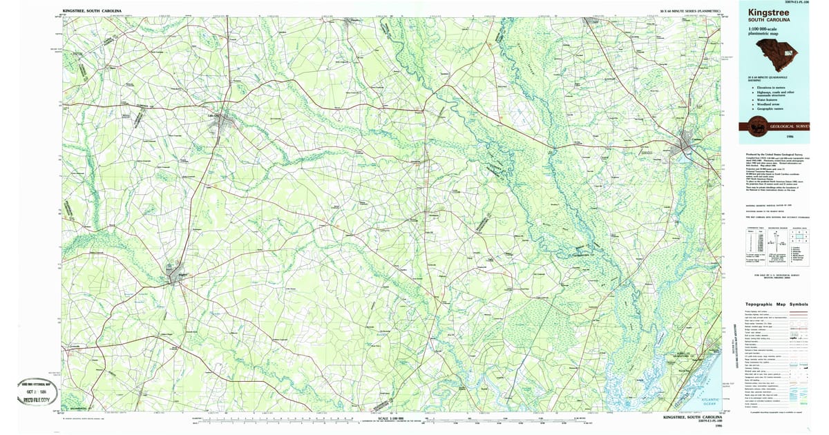 1980s Maps of Nesmith, SC | Pastmaps