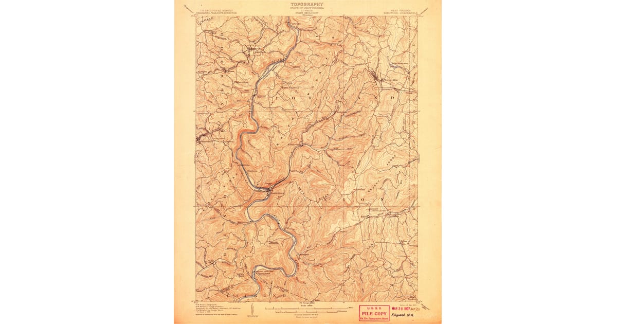 1907 Map of Kingwood, WV — High-Res | Pastmaps