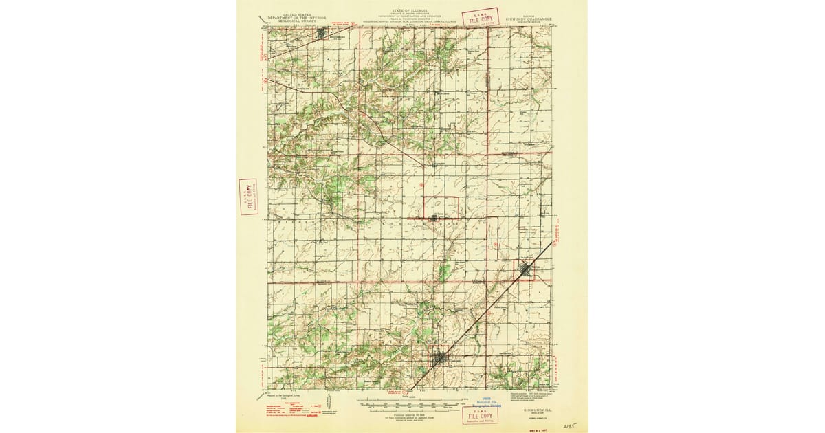1947 Map of Kinmundy, IL — High-Res | Pastmaps