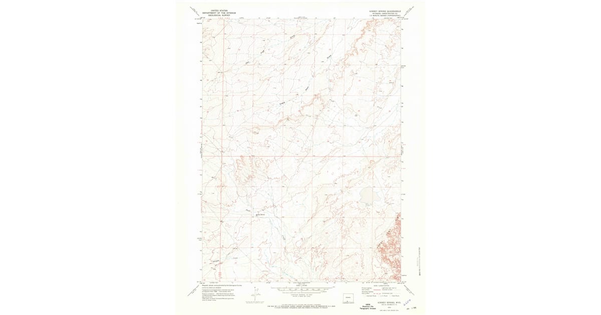 1970 Map of Kinney Spring, Sweetwater County, WY — High-Res | Pastmaps
