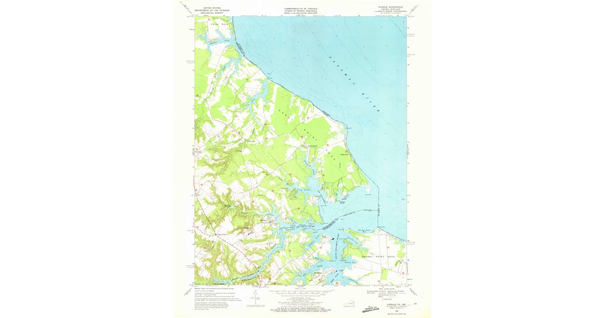 1968 Map of Kinsale, Westmoreland County, VA — High-Res | Pastmaps