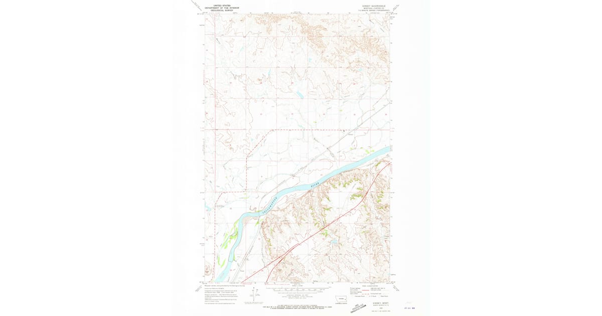 1969 Map of Kinsey, Custer County, MT — High-Res | Pastmaps