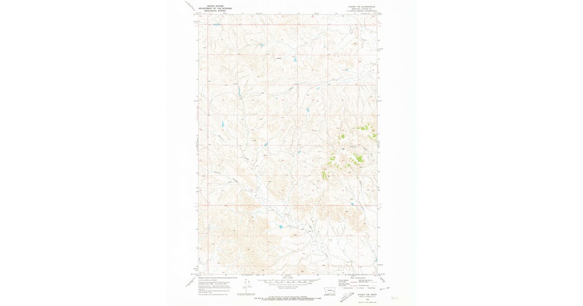 1969 Map of Kinsey NW, Custer County, MT — High-Res | Pastmaps
