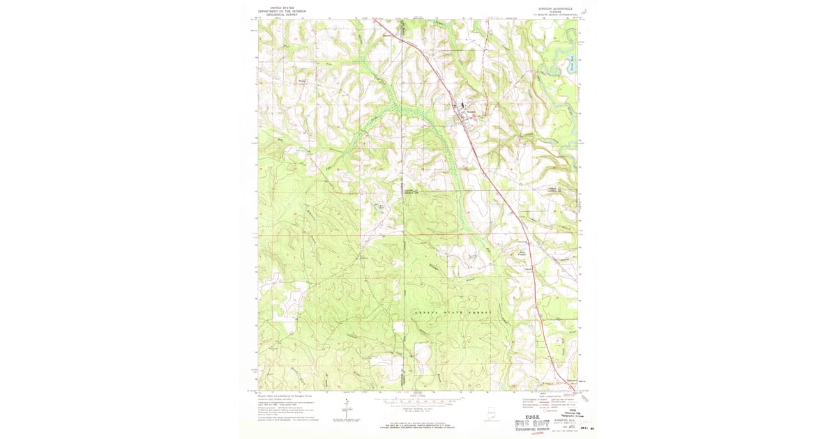 1969 Map of Kinston, AL — High-Res | Pastmaps