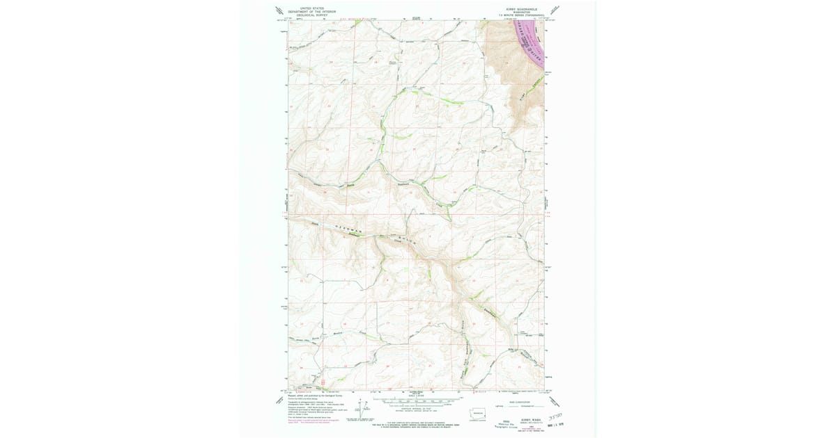 1964 Map of Kirby, Garfield County, WA — High-Res, 1977 Print | Pastmaps