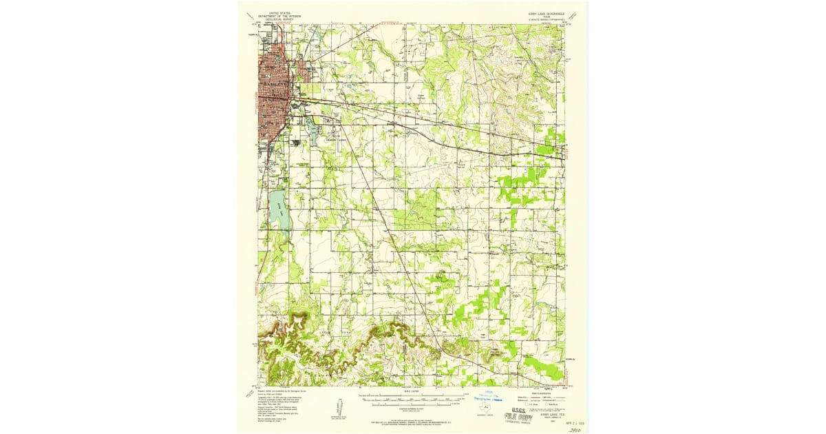 1957 Map of Kirby Lake, Callahan County, TX — High-Res | Pastmaps