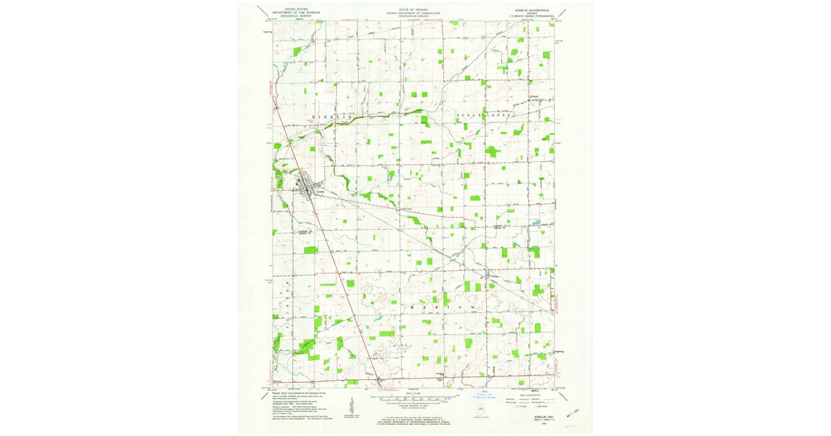 1961 Map of Kirklin, IN — High-Res | Pastmaps