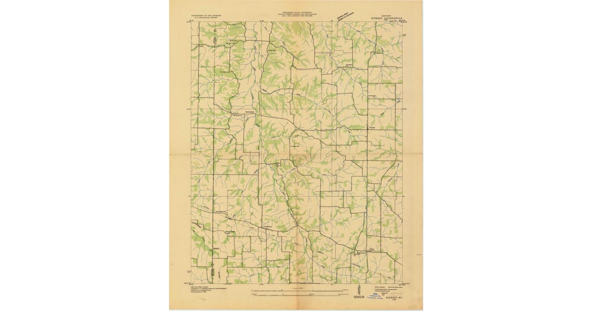 1936 Map of Kirksey, Calloway County, KY — High-Res | Pastmaps