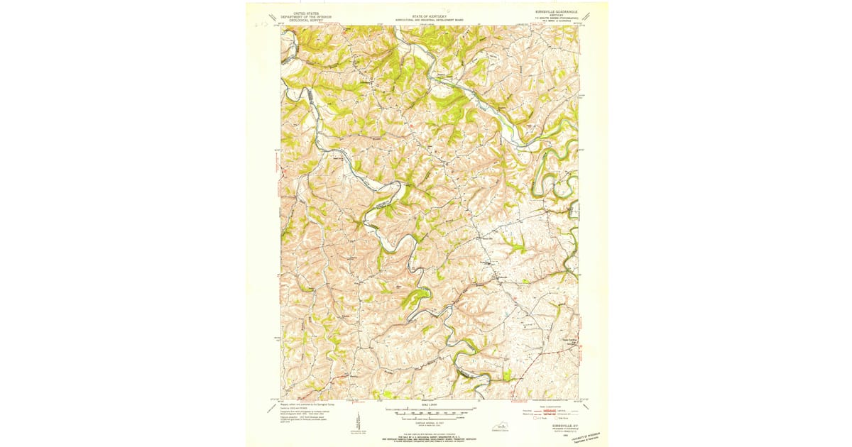 1952 Map of Kirksville, Madison County, KY — High-Res | Pastmaps