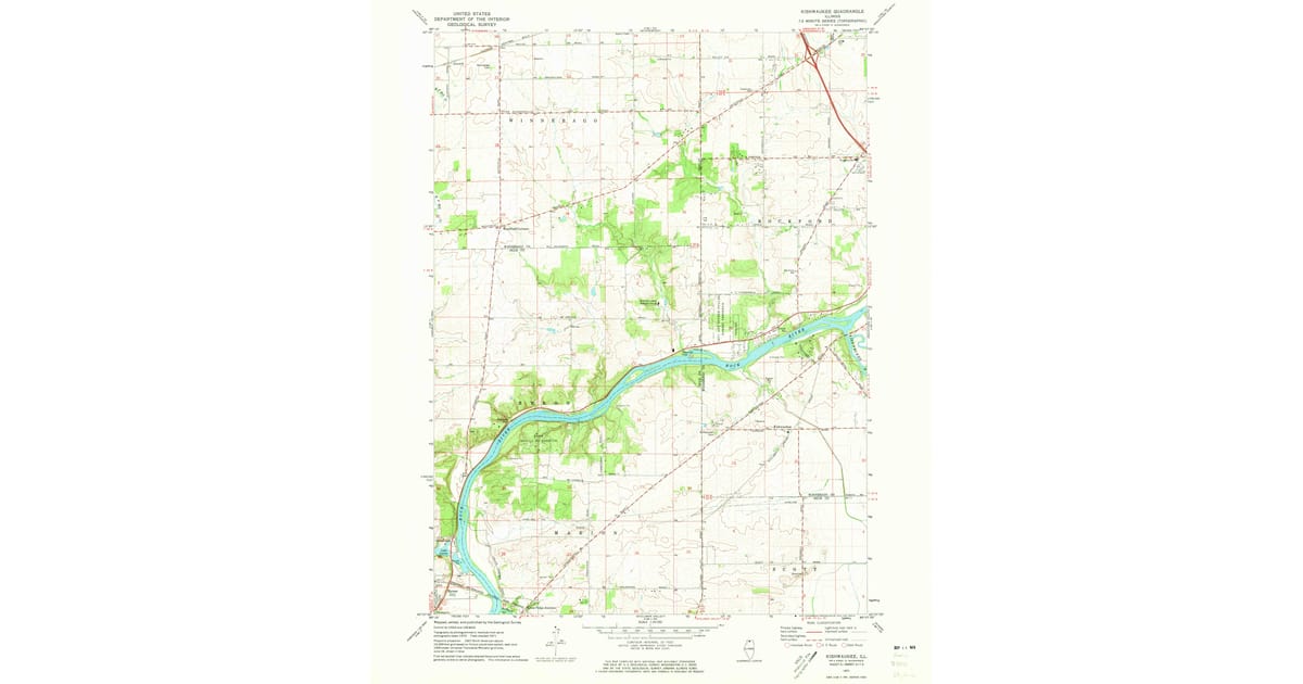 1971 Map of Kishwaukee, Winnebago County, IL — High-Res | Pastmaps