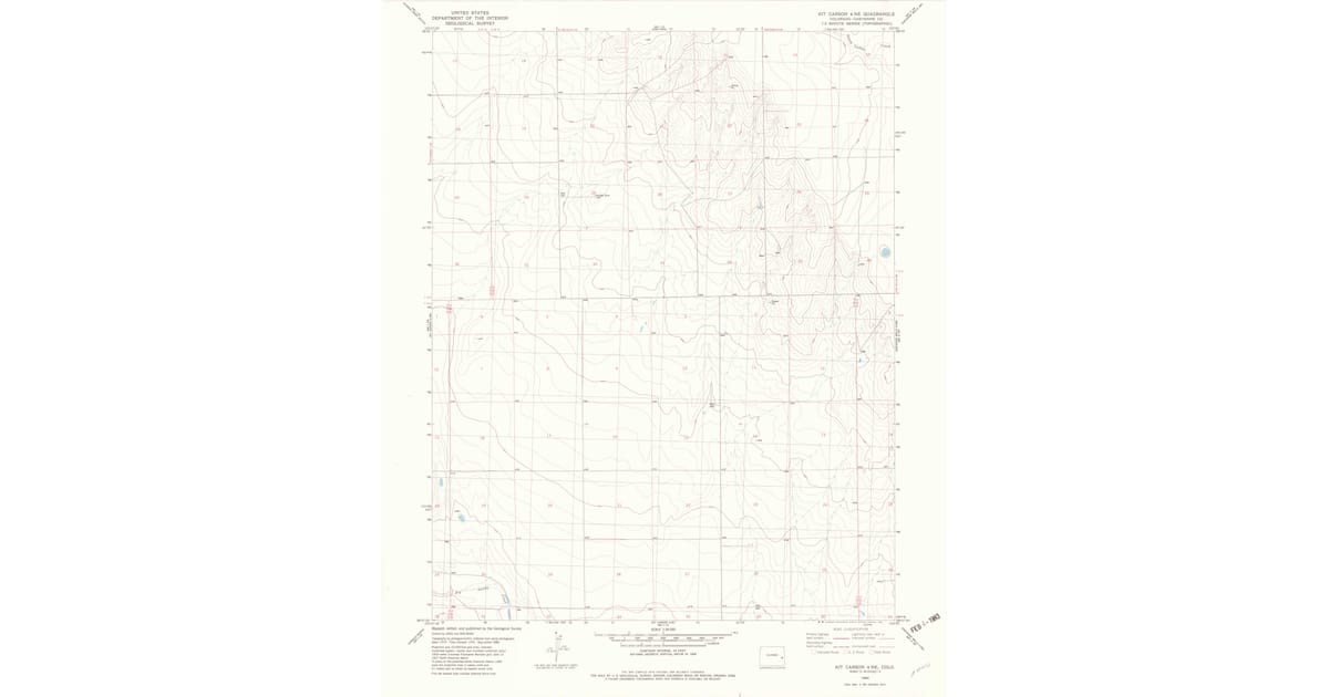 1982 Map of Kit Carson 4 NE, Cheyenne County, CO — High-Res | Pastmaps