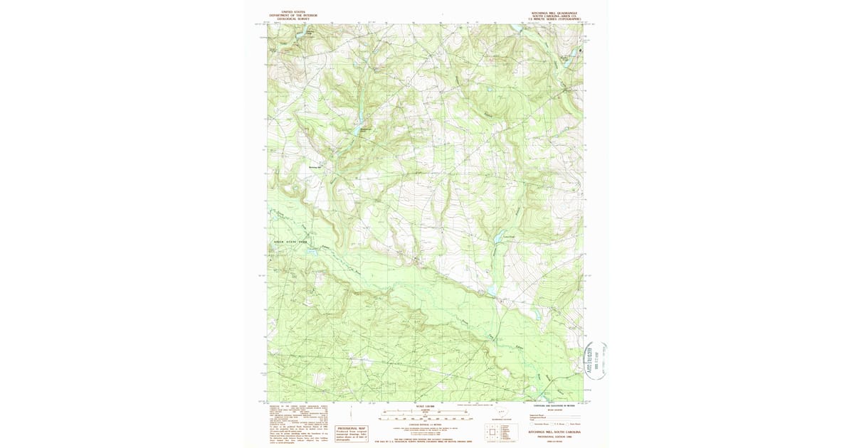 1988 Map of Kitchings Mill, Aiken County, SC — High-Res | Pastmaps