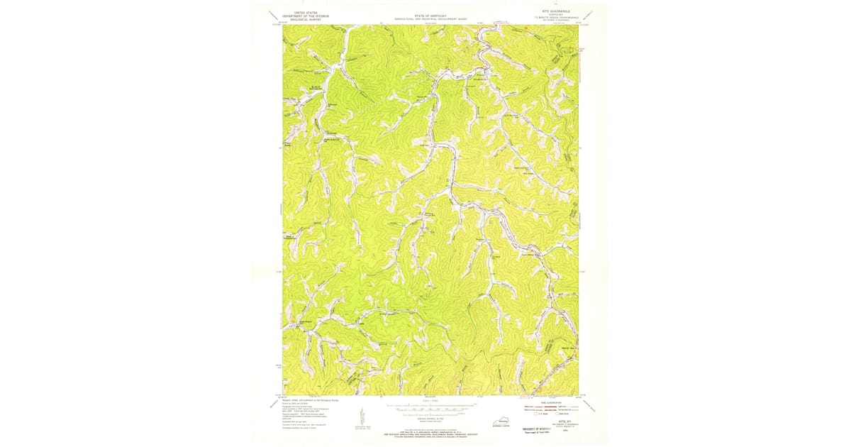 1954 Map of Kite, Knott County, KY — High-Res | Pastmaps