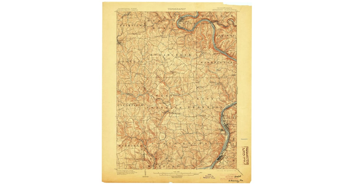 1902 Map of Kittanning, PA — High-Res, 1904 Print | Pastmaps