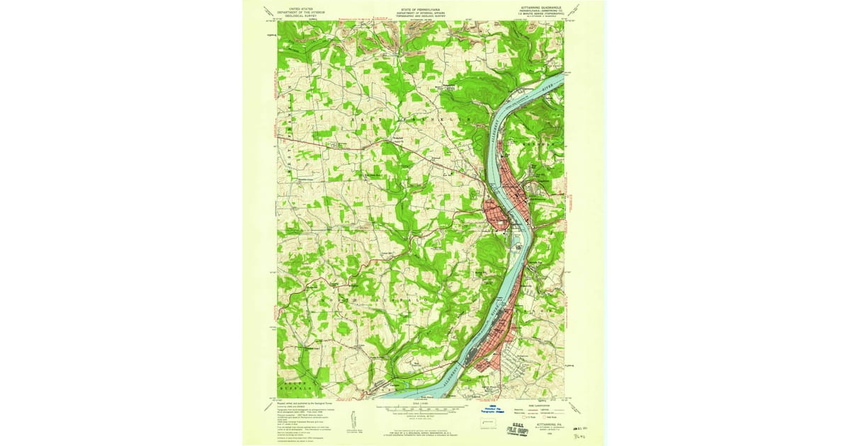 1958 Map of Kittanning, PA — High-Res | Pastmaps