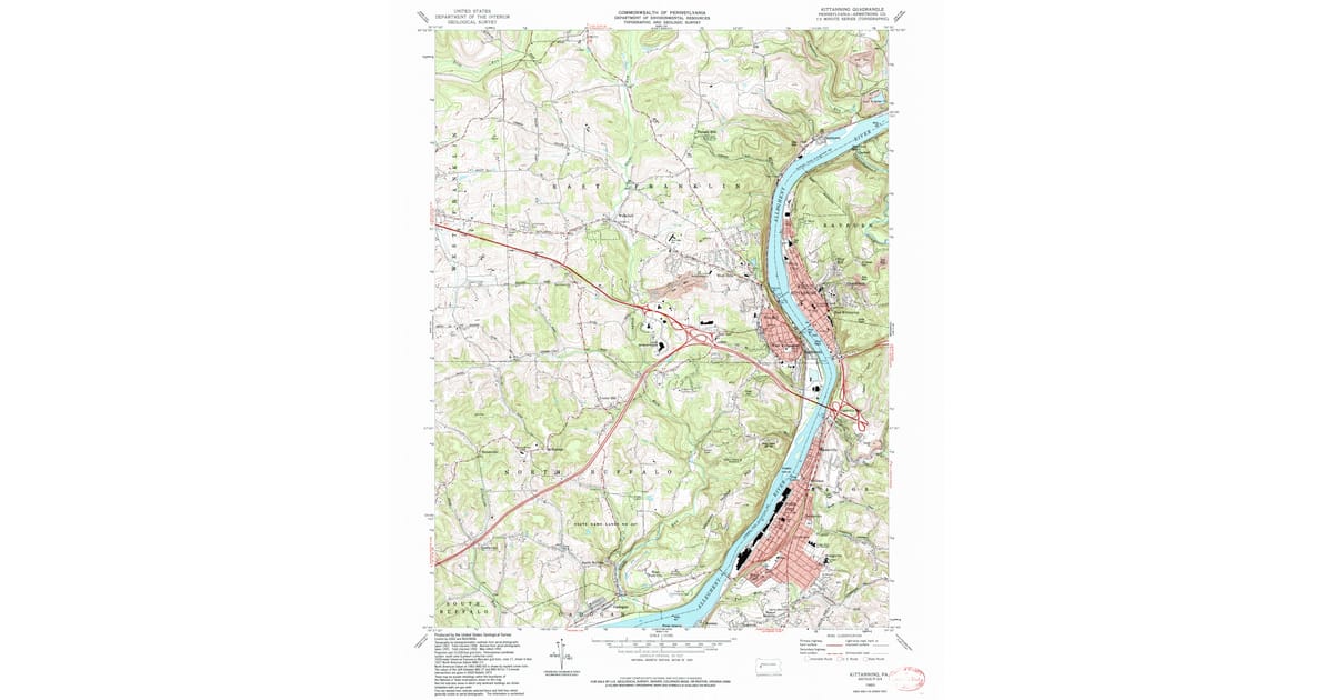 1993 Map of Kittanning, PA — High-Res | Pastmaps